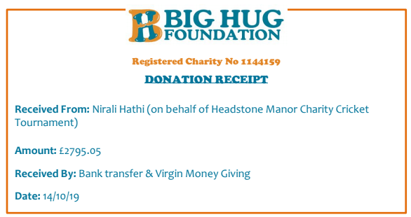 BHF receipt | The Inside Edge